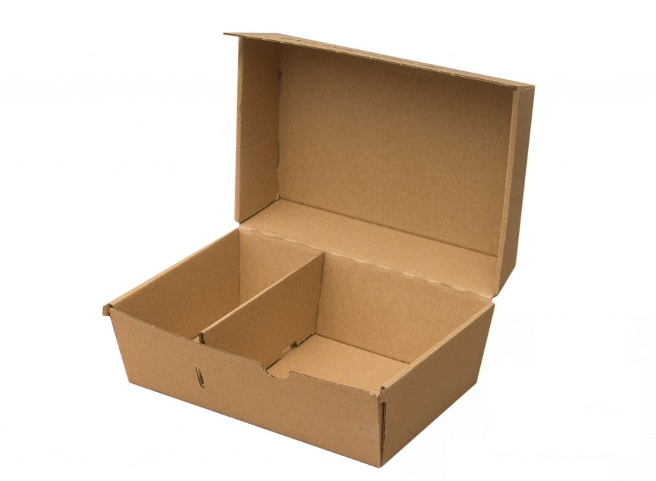 Burger Box DOUBLE s přepážkou - BEZ POTISKU | Vakuovani.cz