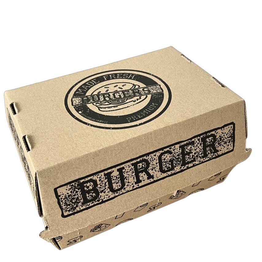 Burger Box DOUBLE s přepážkou - POTISK | Vakuovani.cz